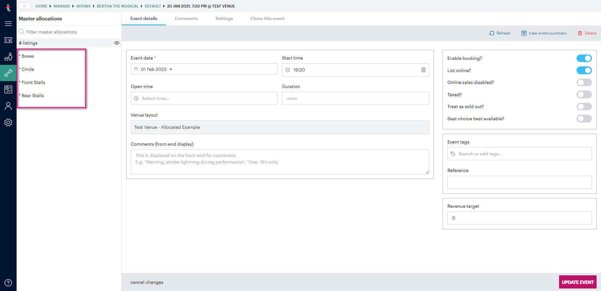 How to create a Show – Ticketsolve Help Centre