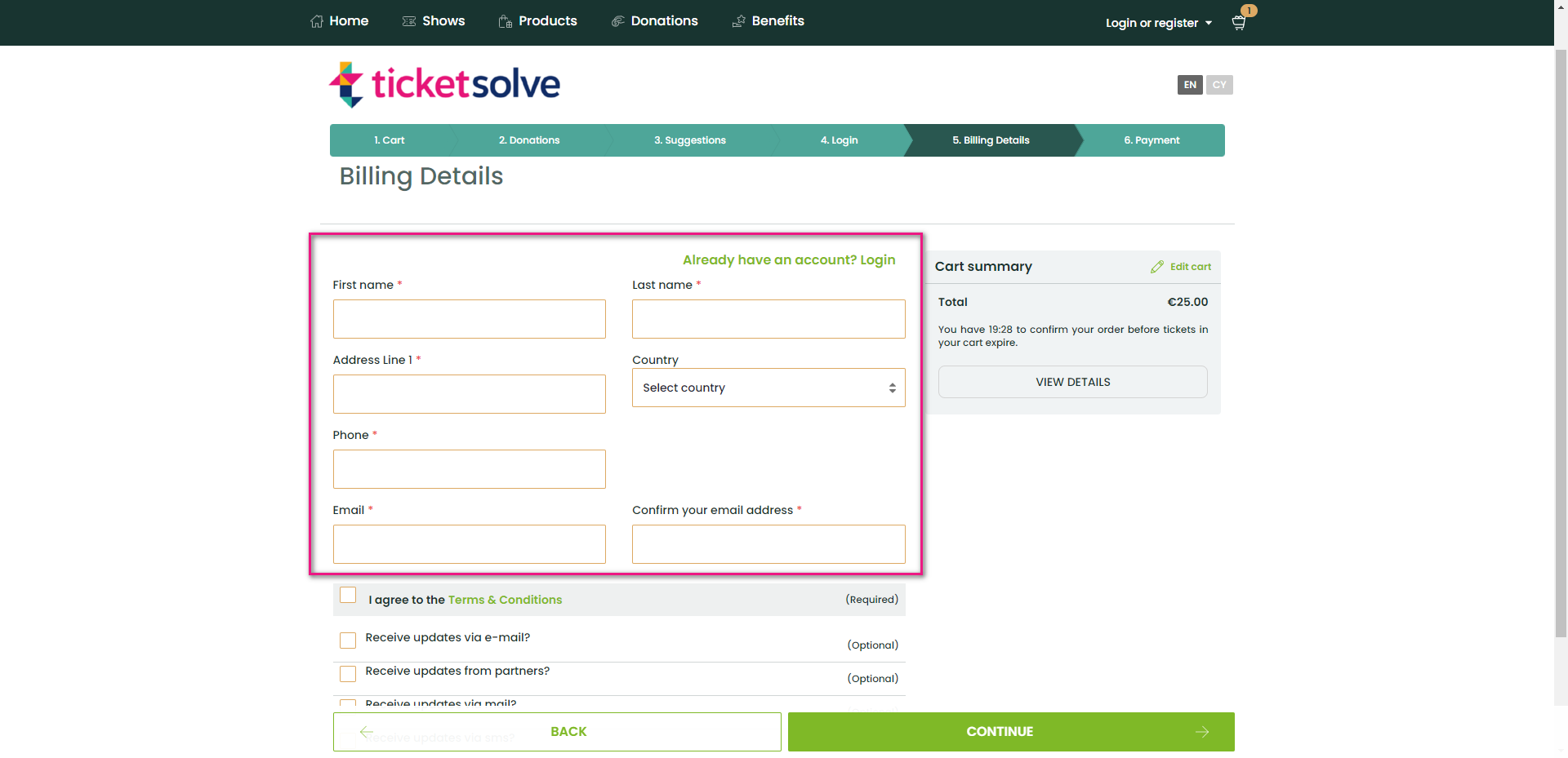 How to customise the requested customer details for online orders – Ticketsolve Help Centre