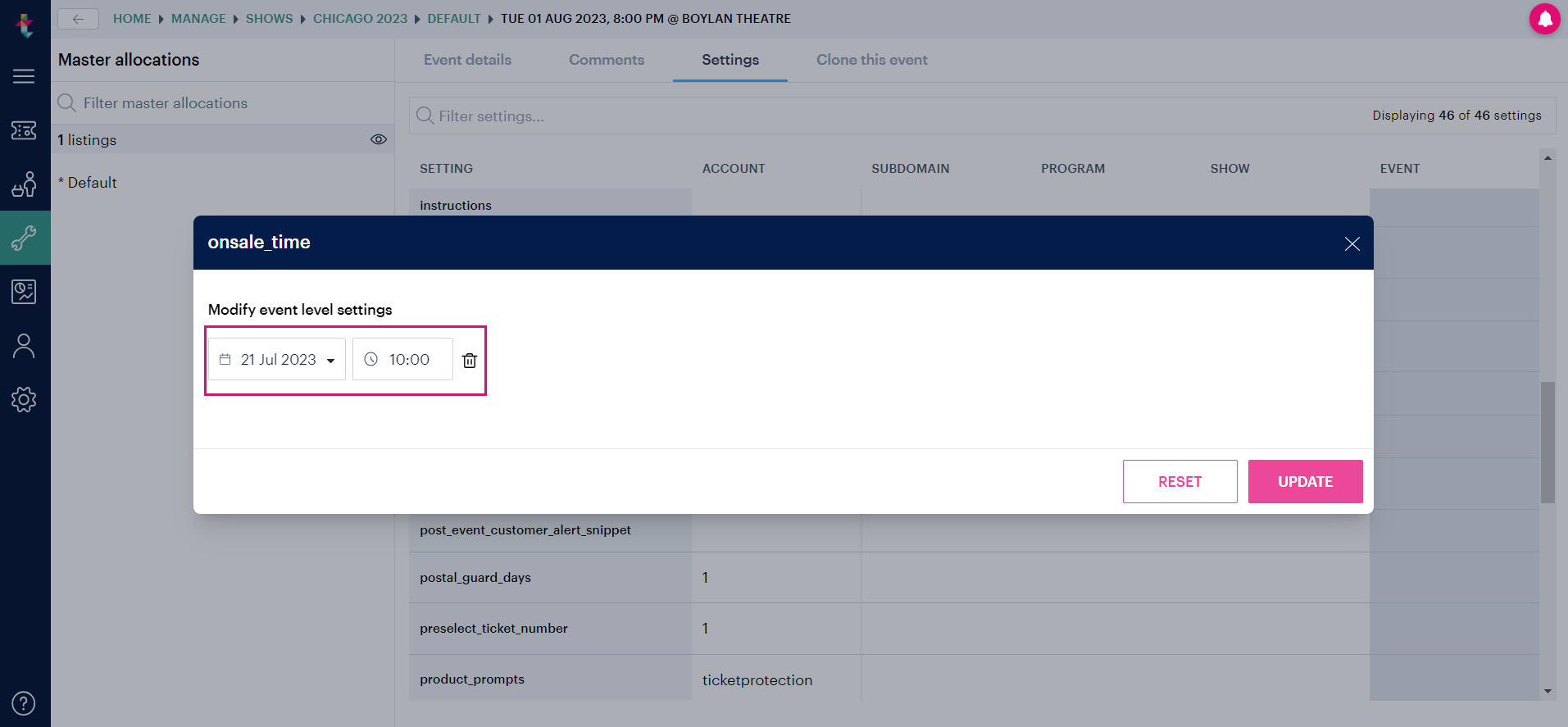 Setting your Shows to go on sale automatically – Ticketsolve Help Centre