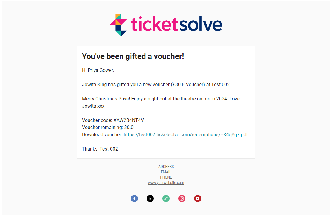 Gifting of Digital Gift Vouchers – Ticketsolve Help Centre