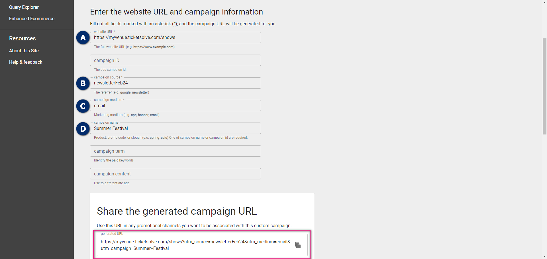 Google URL Builder: How to track custom campaigns with Google Analytics – Ticketsolve Help Centre