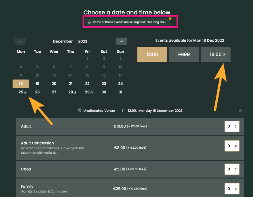Low Availability Indicator – Ticketsolve Help Centre