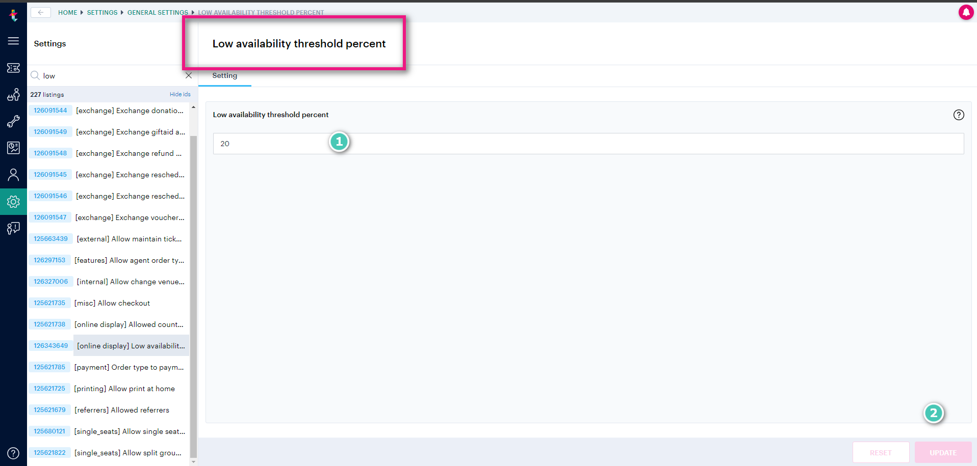 Low Availability Indicator – Ticketsolve Help Centre