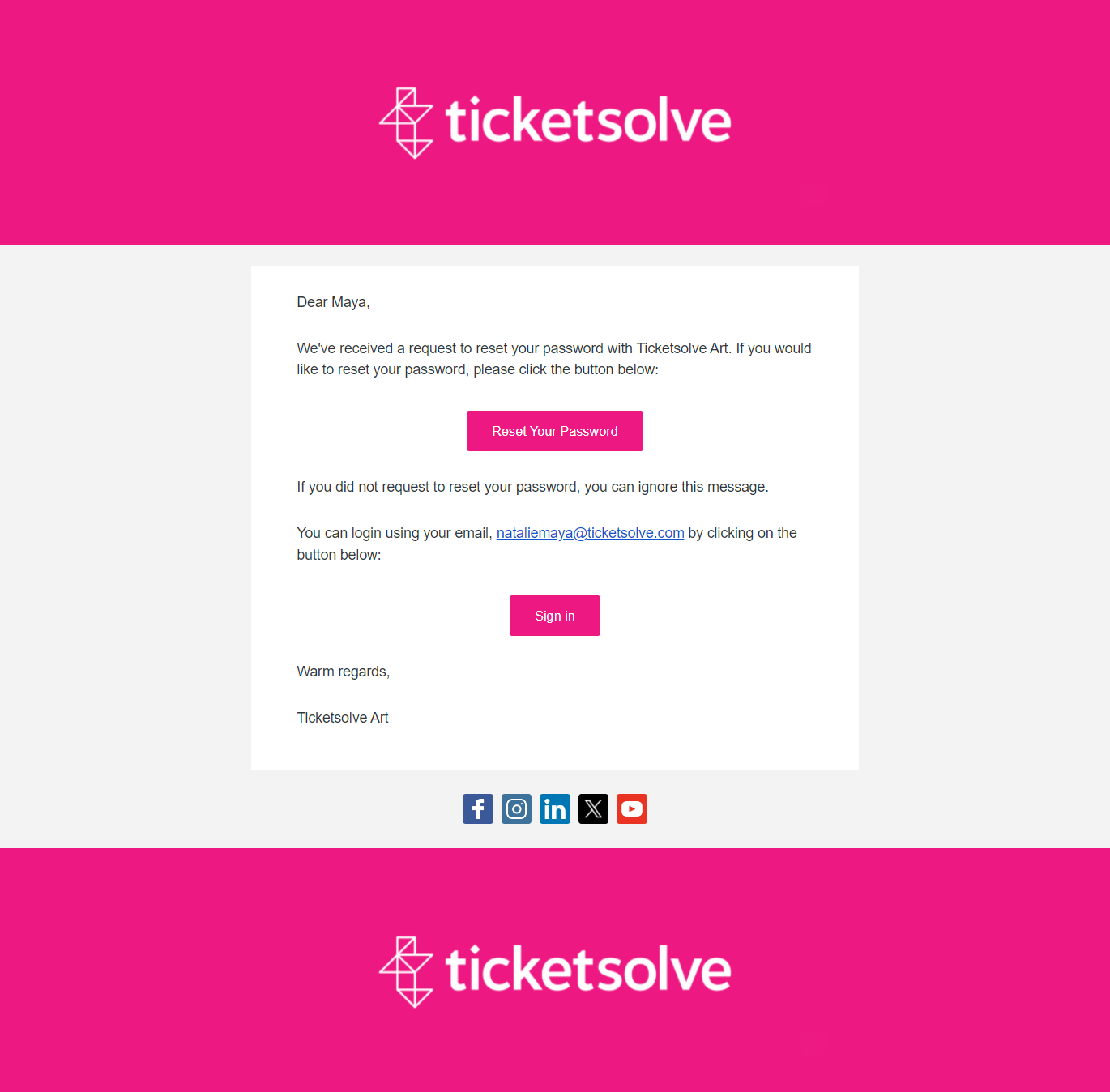Membership Reminder (password reset) - MJML email template ...