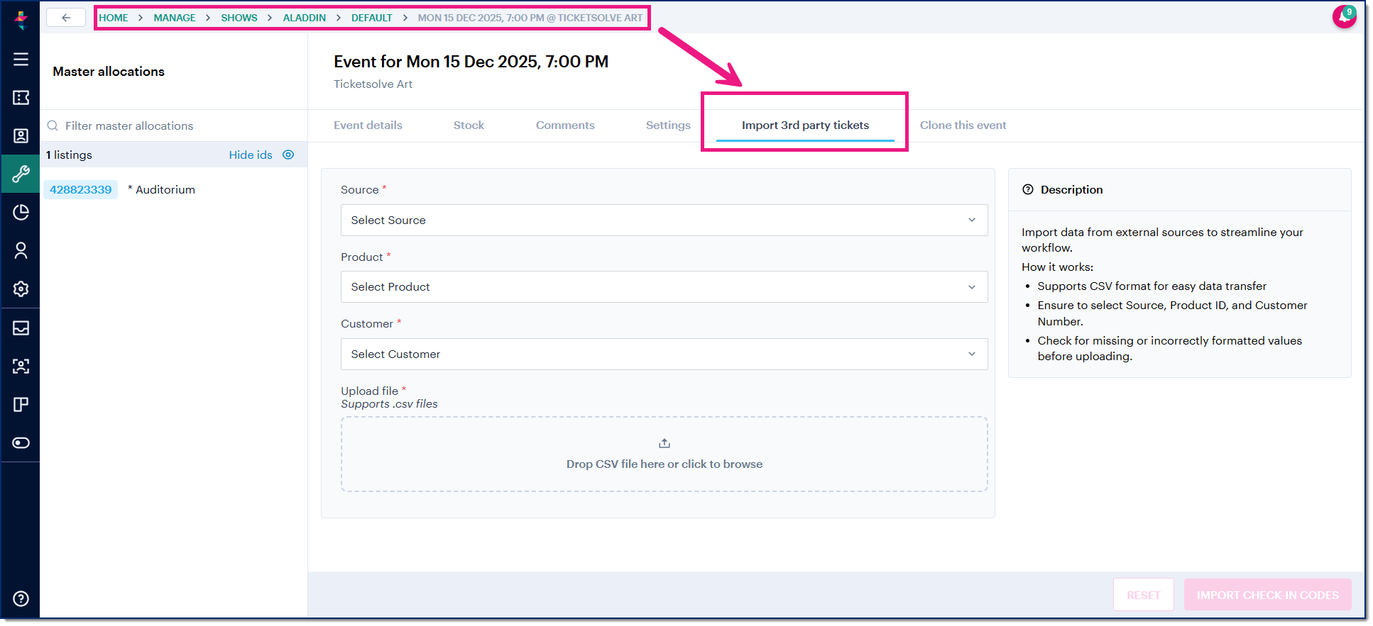 Importing Third-Party Tickets into Ticketsolve for Scanning ...