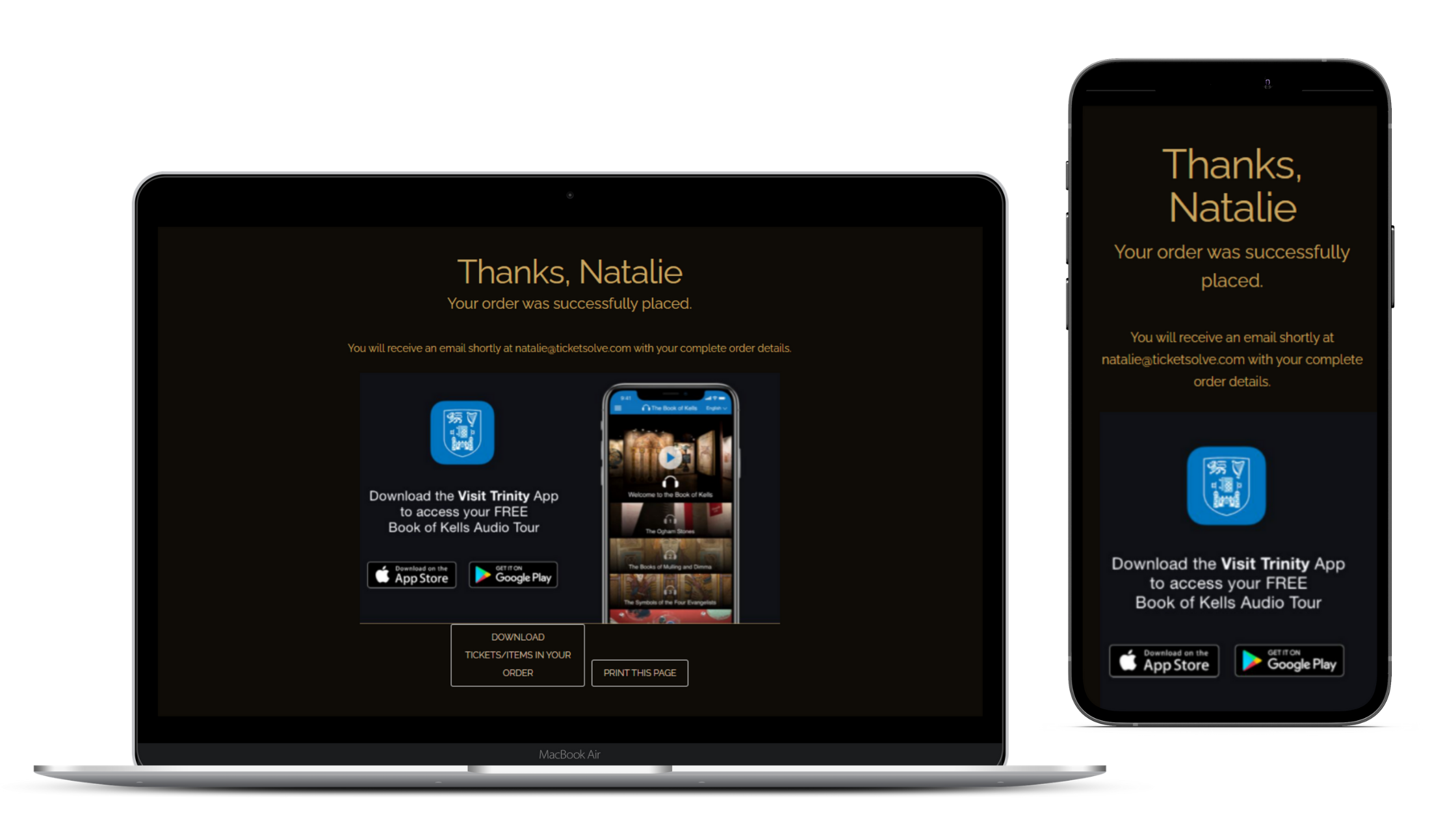 Customise your confirmation page – Ticketsolve Help Centre
