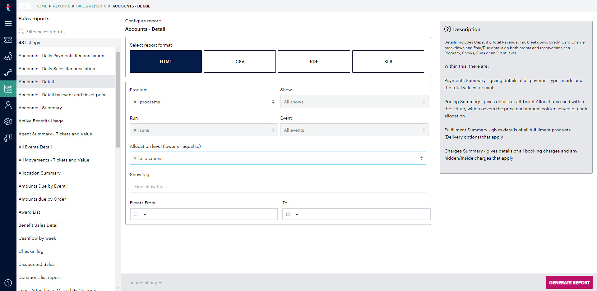 Sales Reports Examples – Ticketsolve Help Centre