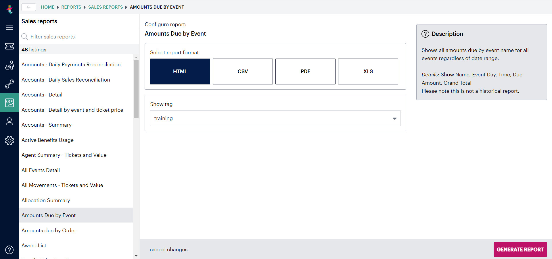 Sales Reports Examples – Ticketsolve Help Centre