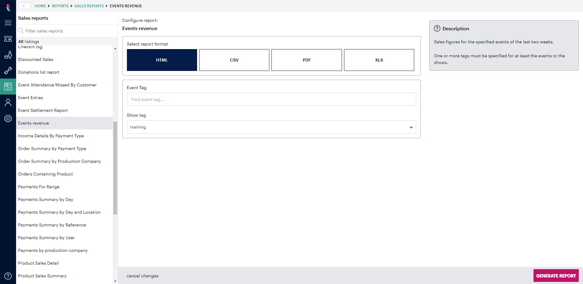 Sales Reports Examples – Ticketsolve Help Centre