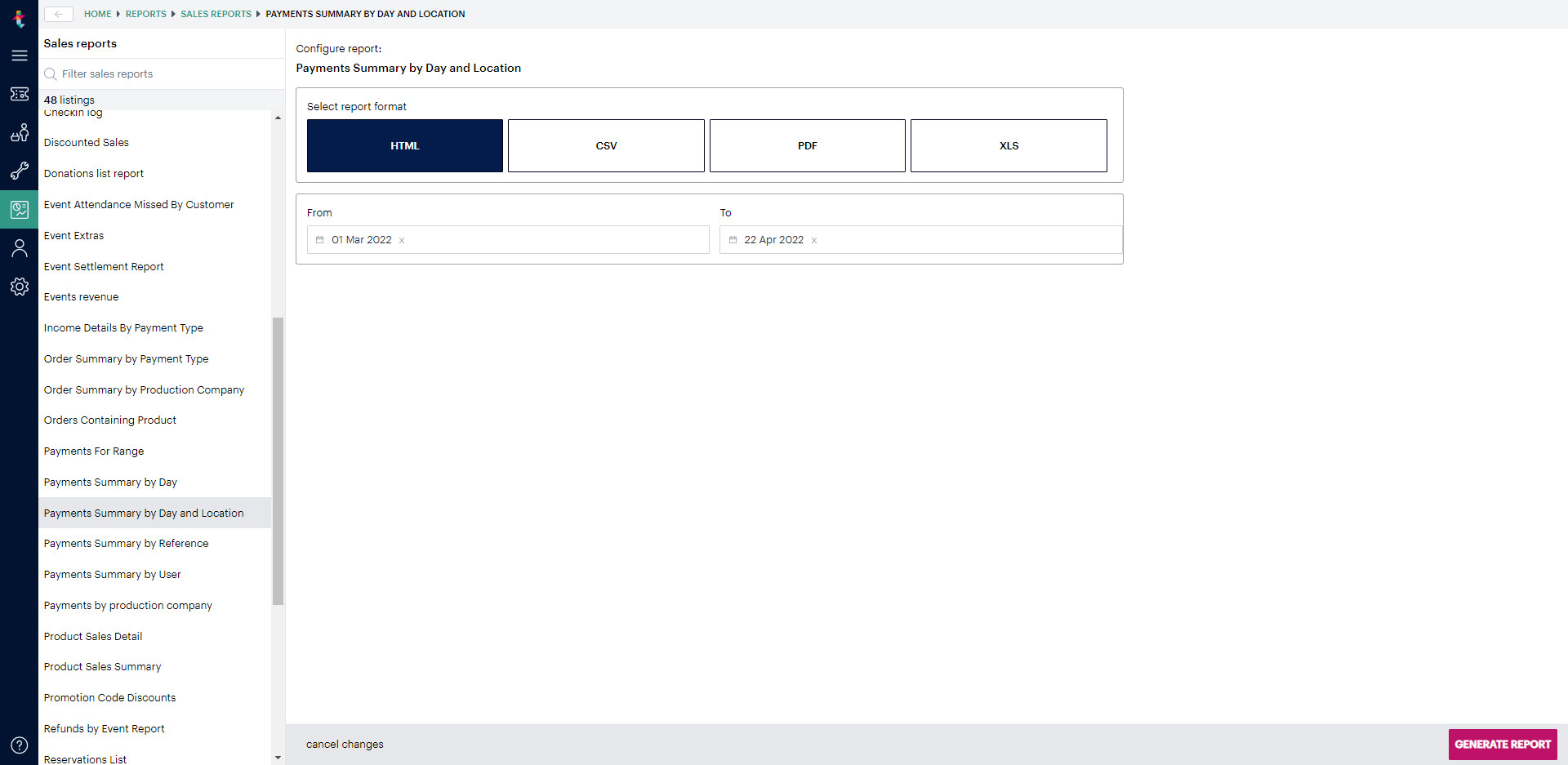 Sales Reports Examples – Ticketsolve Help Centre
